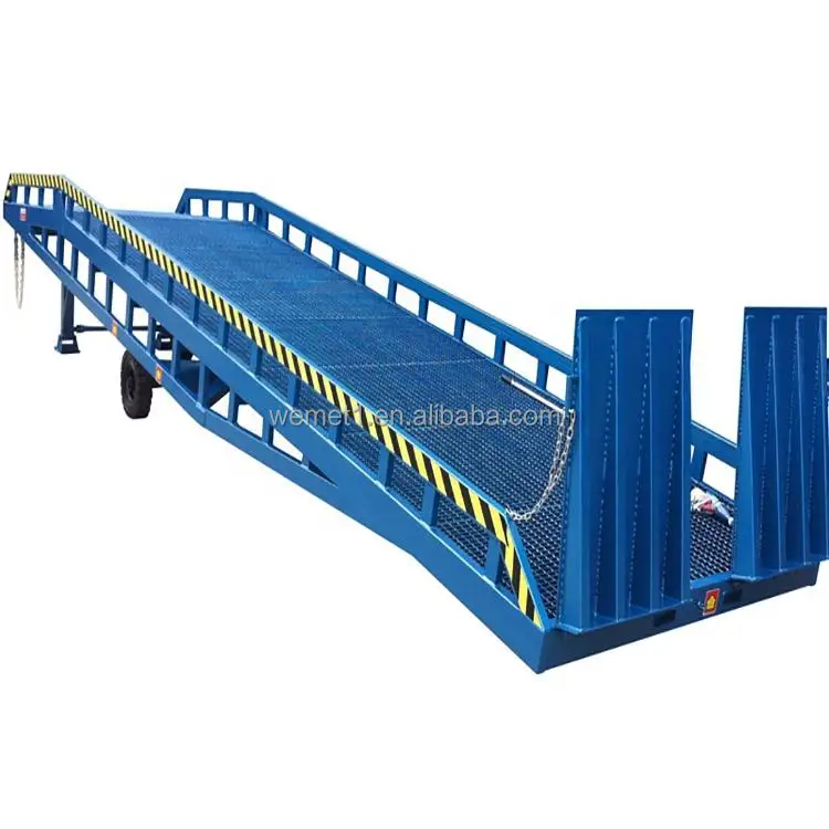 forklift shipping container ramp bridge yard ramp container offloading ...