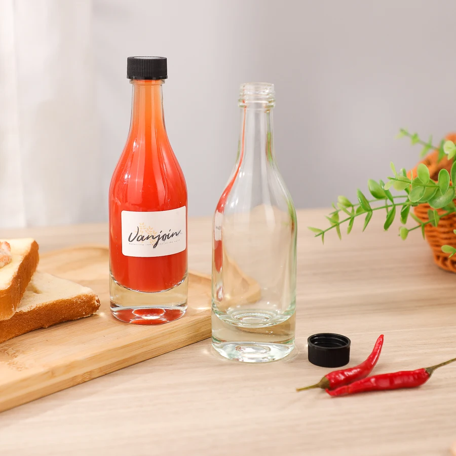 100 ml Small Luxury Empty Glass Bottles for Chili Sauce Soy Sauce Glass ...