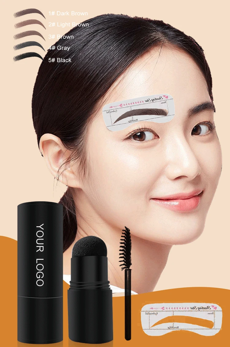 Black Eyebrow Stamp And Hairline Eye Shaping Kit Brow Waterproof Pomade ...