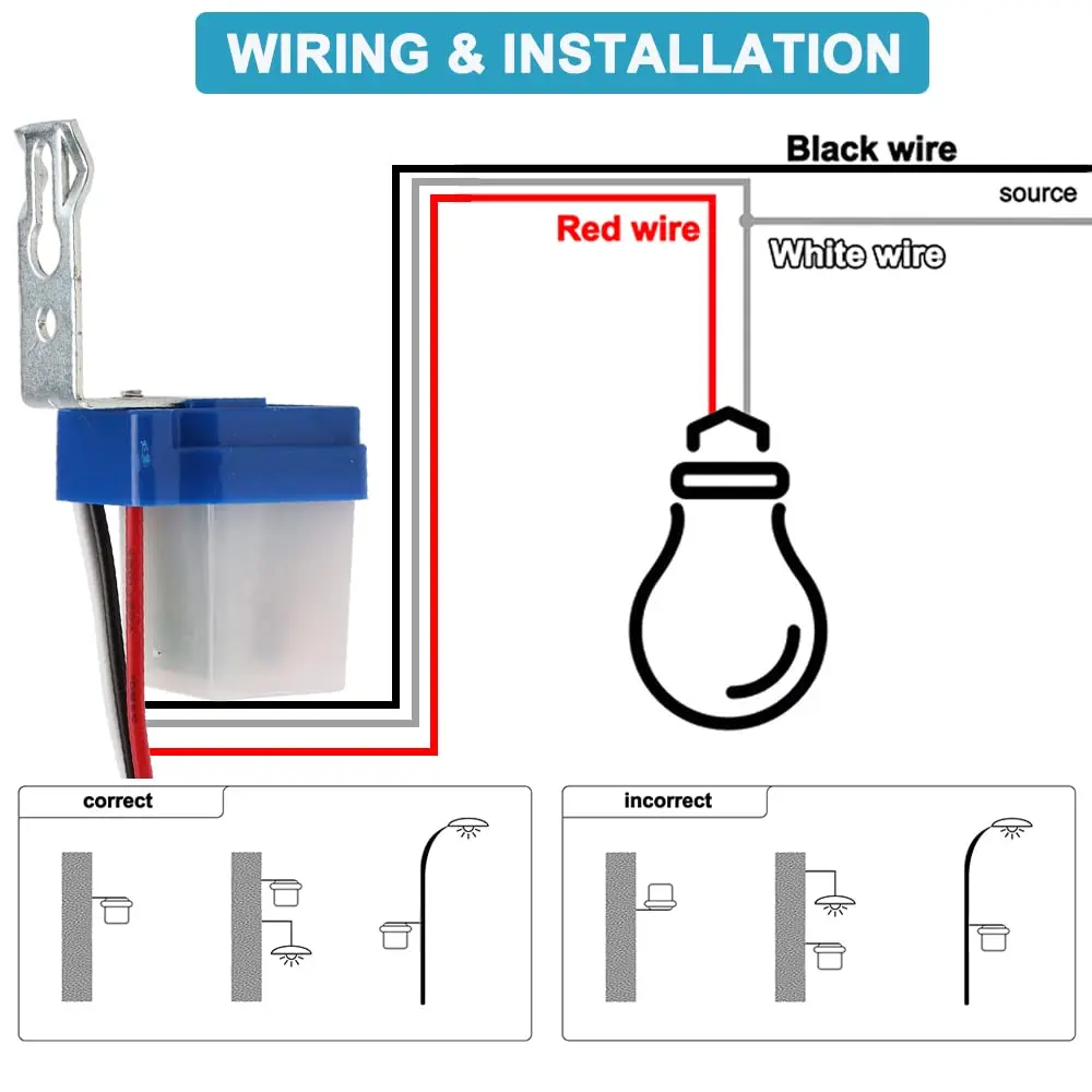IP44 6A Photocell Daylight Switch - Efficient Light Control