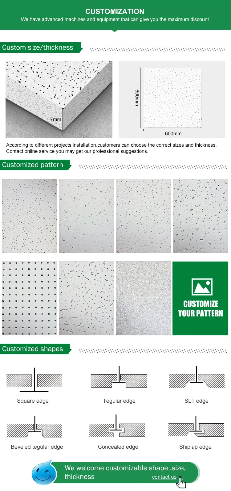 Modern Waterproof Board Tile Ceiling Sound Absorbing Fireproof ...