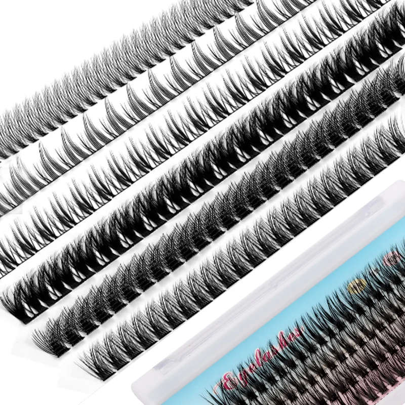 Private Label Individual Faux Mink Lash Segment Natural Diy Eyelash ...