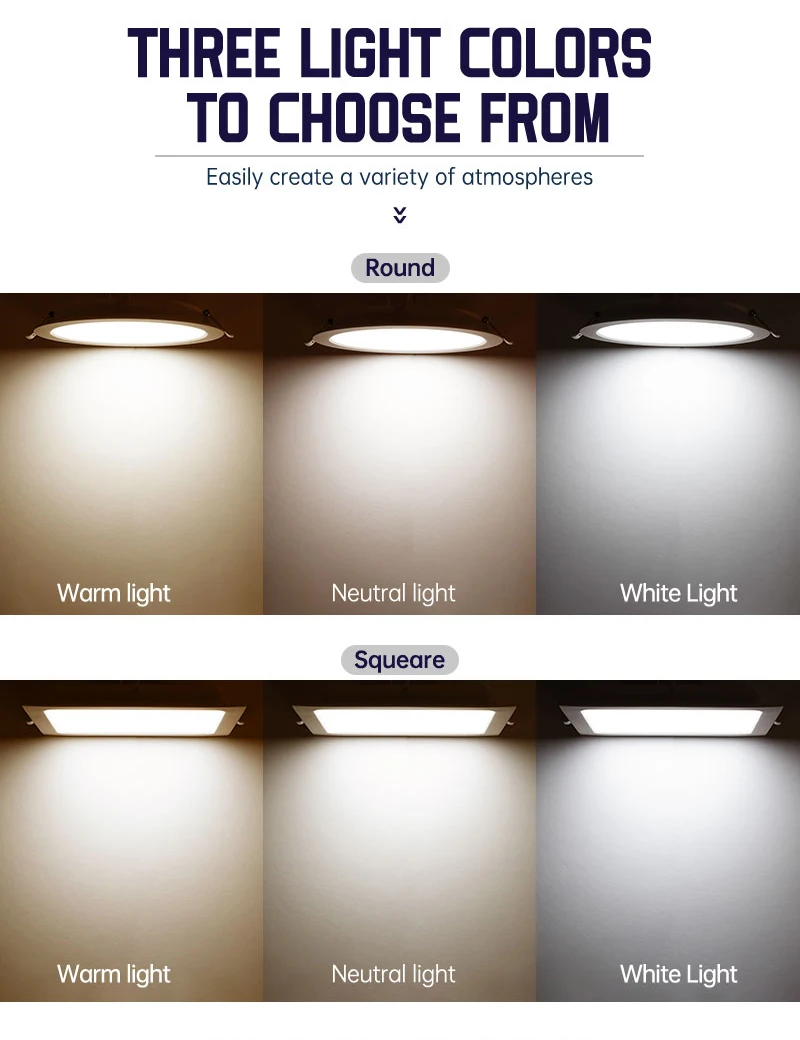 Slim Recessed Led Round Shape Panel Pot Light Dimmable Downlight ...