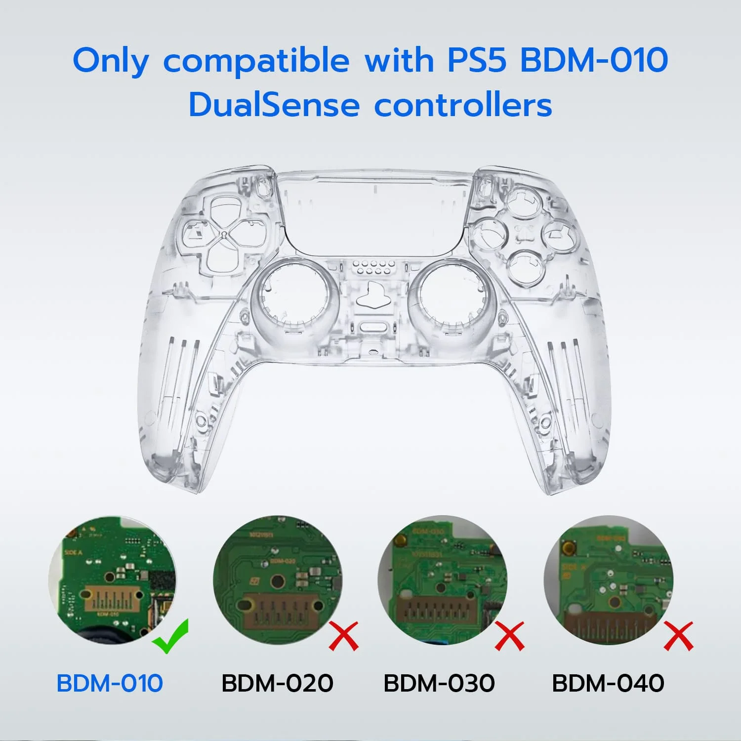 Transparent Case for PS5 Controller Gaming Accessories with Replacement ...