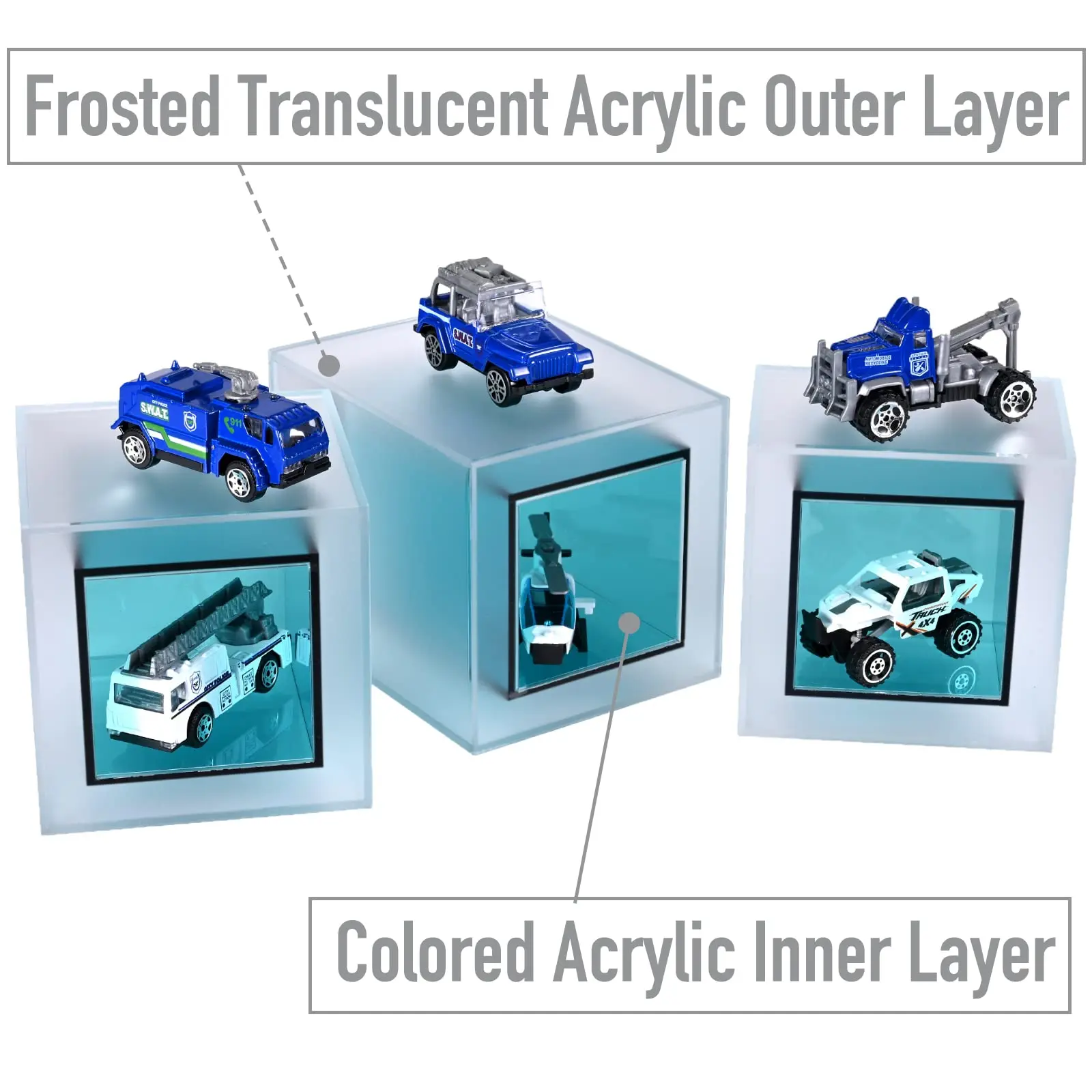 Acrylic Display Blocks Acrylic Rectangle Display Stand Risers Acrylic ...