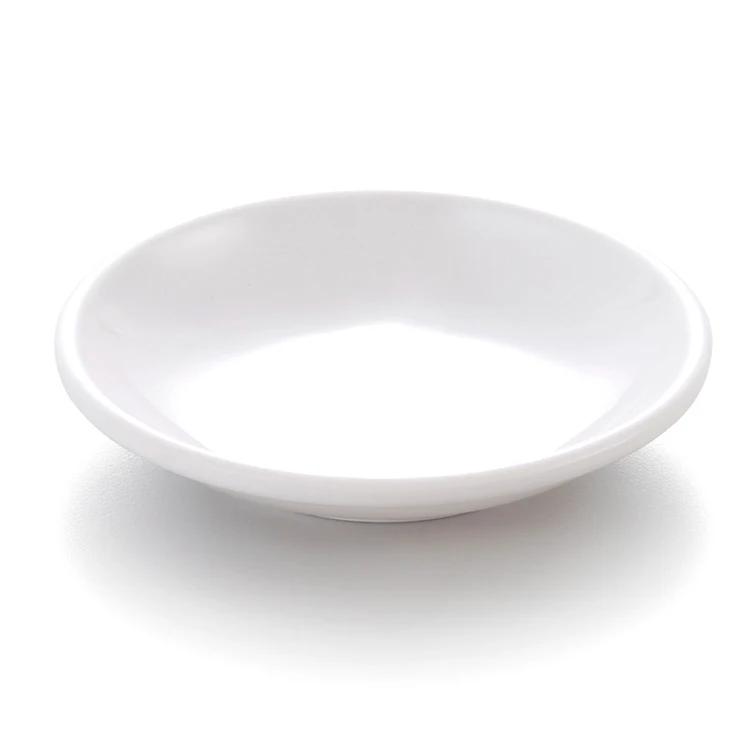 Restaurant small white melamine white condiment dishes plastic sauce ...