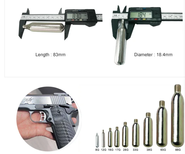 25g 45cc Co2 Mini Gas Capsule Cylinders Tank Cartridge For Horse Riding ...