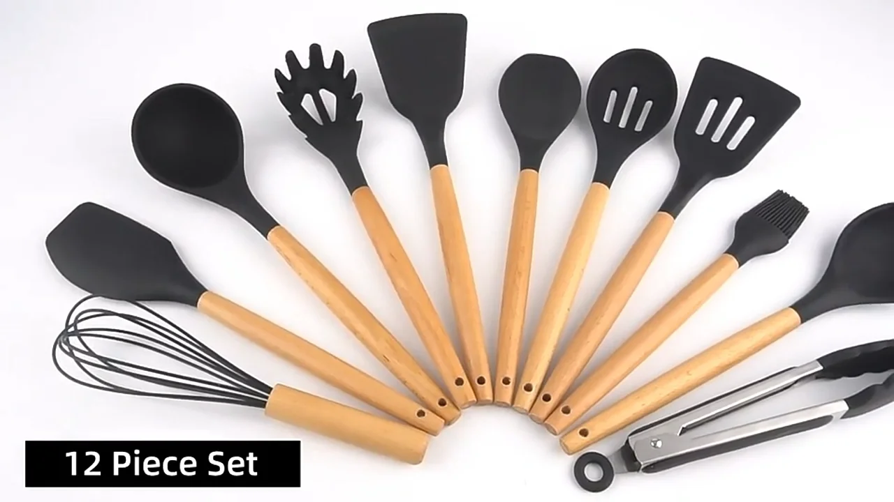 12 Pieces Set Kitchen Accessories Non-stick Kitchenware Spatula ...