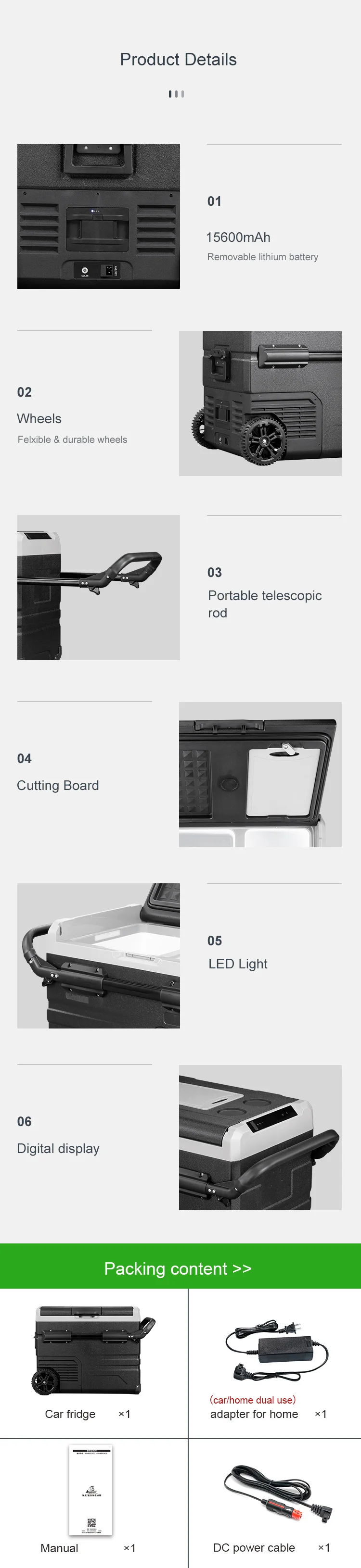 Alpicool 12V Dual Use Fridge Camping Freezer Dual Use Solar Power ...