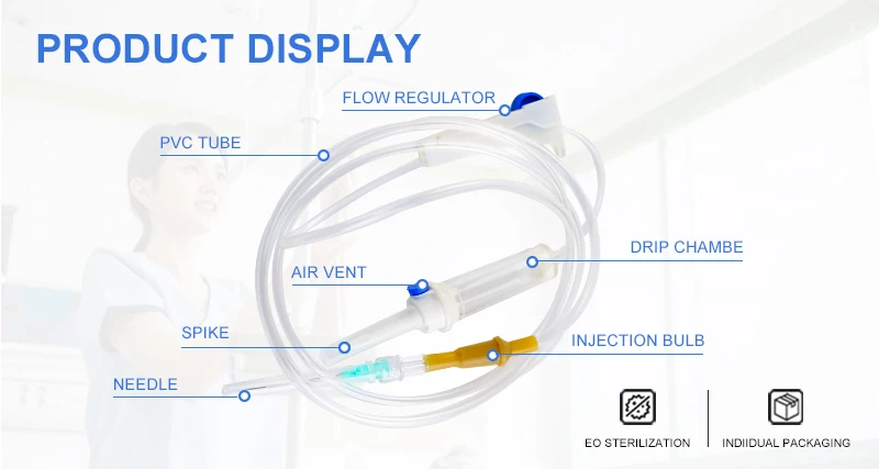 Medical Disposable IV Infusion Giving Fluid Drip Set Sterile IV ...