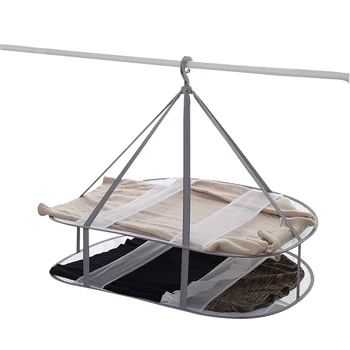 Folding Mesh Clothes Hanging Dryer Large Laundry Lay Fold Flat Dry ...