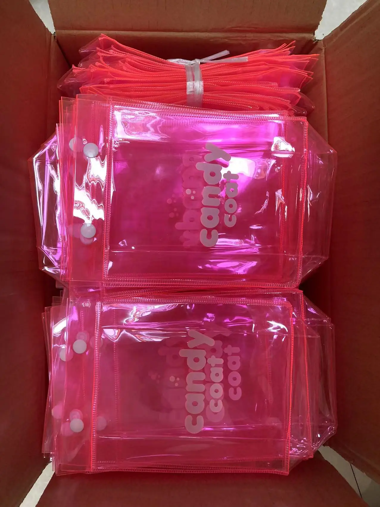 Low Moq Only 50pcs Custom Transparent Neon Colorful Pvc Cosmetic Makeup ...