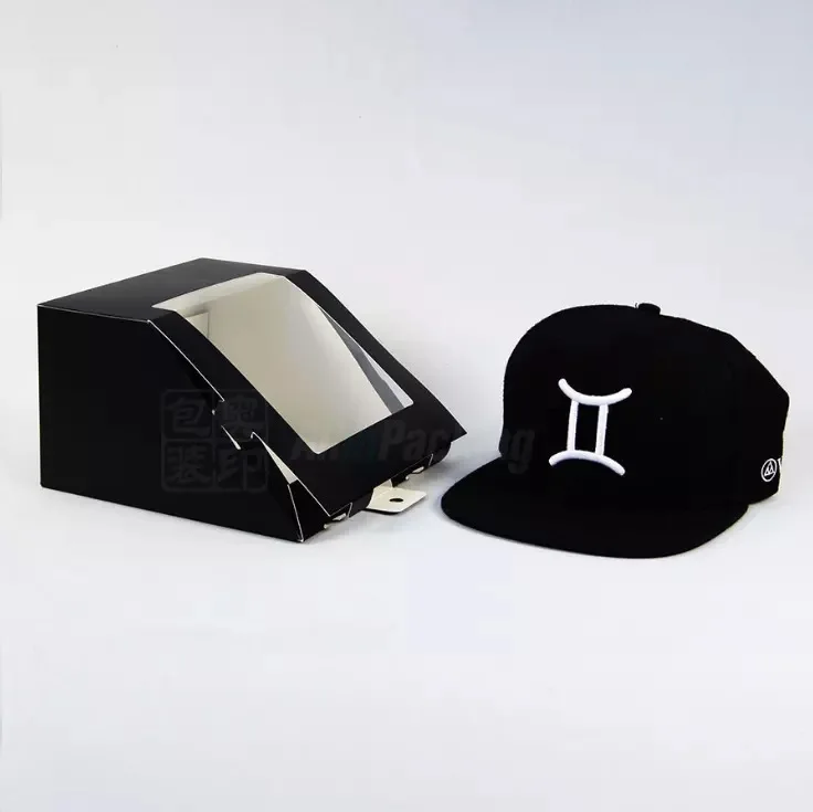 Momei Hot Sale Custom Paper Hat Packaging Baseball Cap Gift Box With Clear Window - Buy Gift Box ...