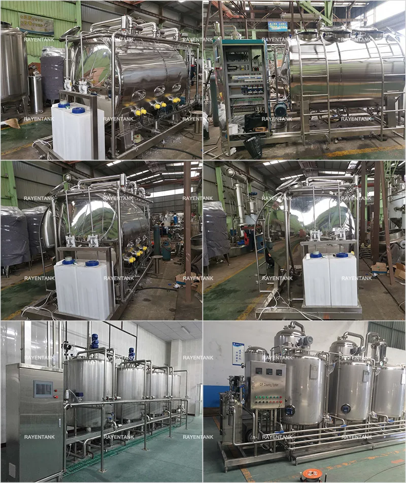 1000L 500L Customized Stainless Steel CIP Tank System