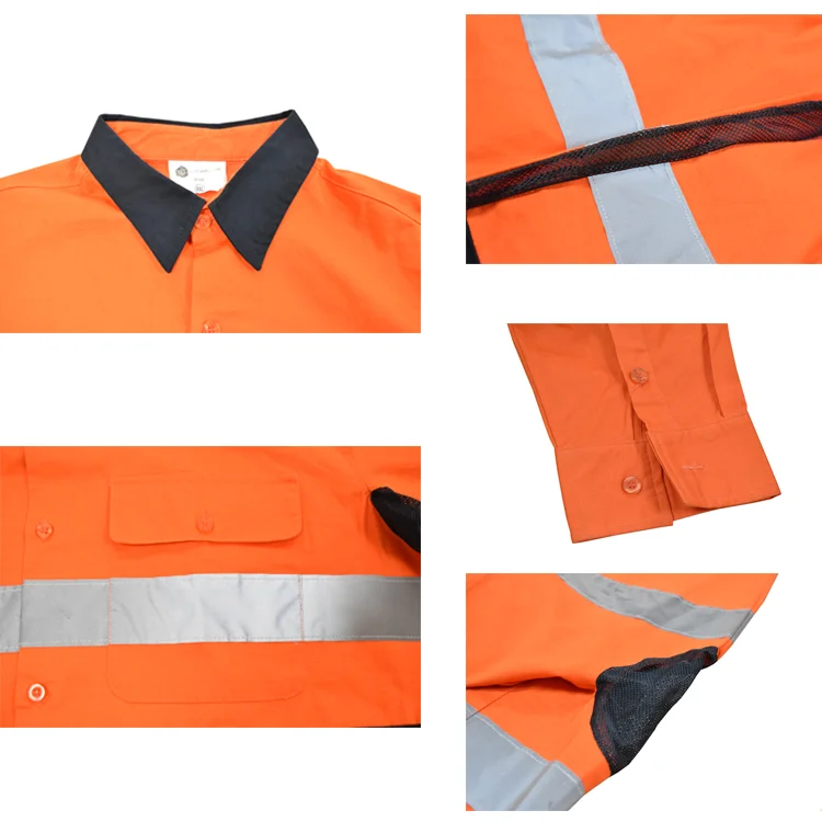 Cotton Construction Mining Uniform Long Sleeve Workwear Custom Logo ...