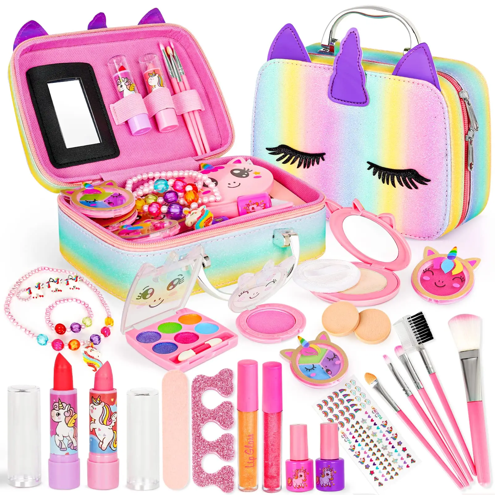 Kids 28 in 1 Real Makeup Set - Washable & Non-toxic