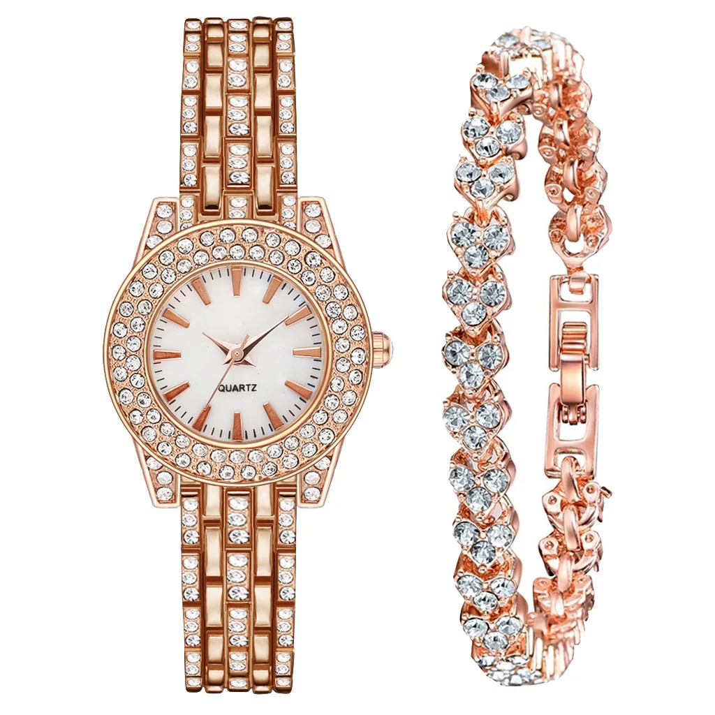 Hot Selling Luxurious Diamond Encrusted Bracelet Quartz Wrist Watches ...