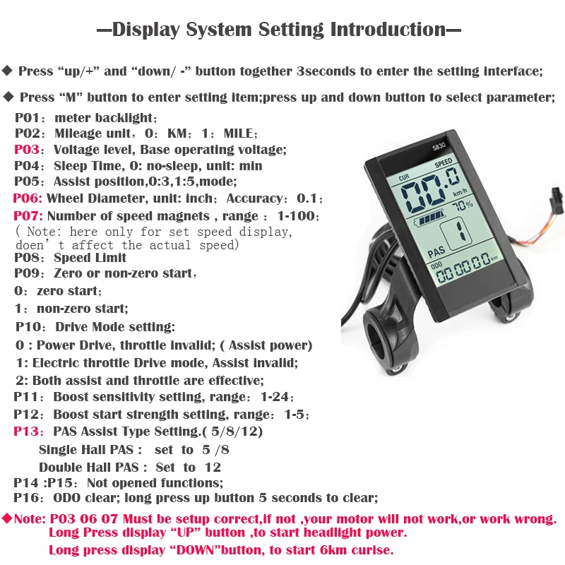 S830 Display - USB Charge Accessories Brushless Controller