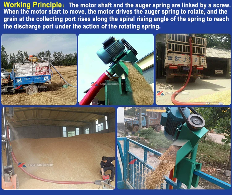 Agriculture Grain Suction Machine Pipe Flexible Auger Screw Conveyor