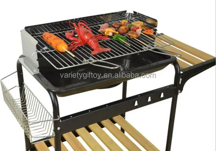 Outdoor Mobile Barbecue Rack Trolley Patio Large Barbecue Roller ...