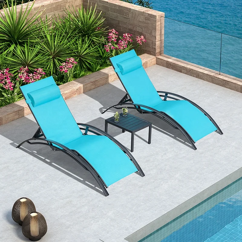 Modern Beach Lounge Outdoor Terrace Pool Aluminum Beach Lounge ...