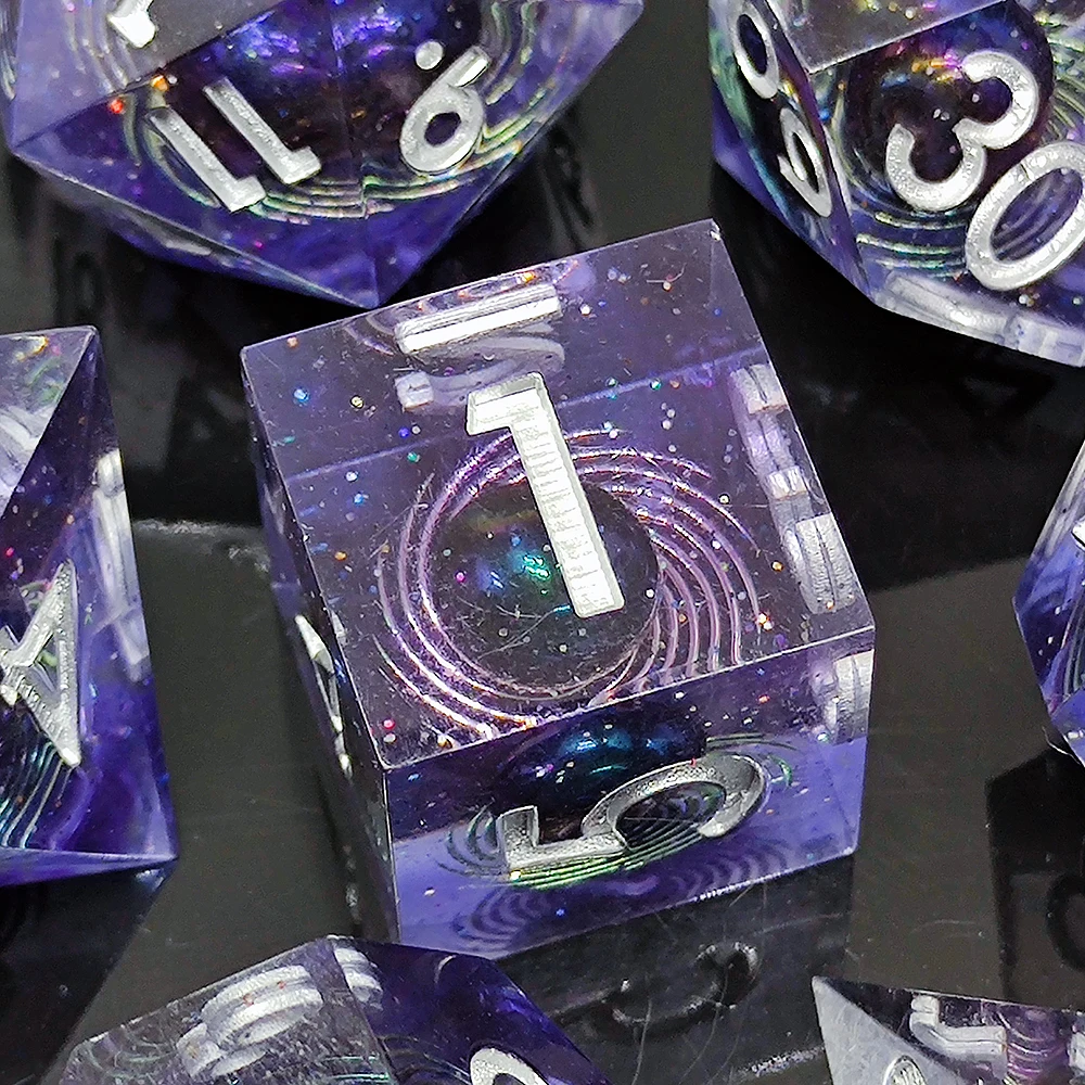 Hot Sale Customized Rpg Dnd Resin Sharp Edge Moving Dragon Eye Dice ...