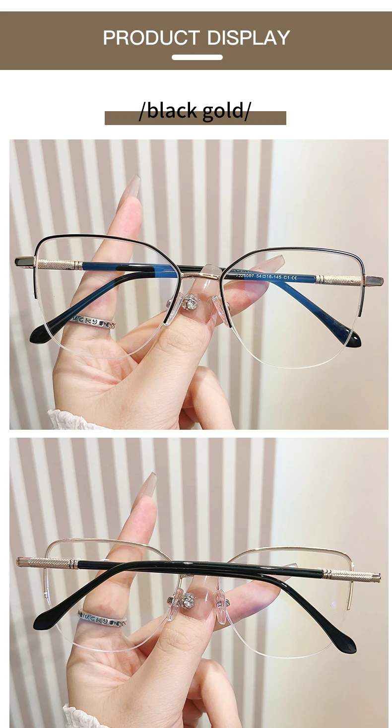 Wholesale Women Metal Frame Female Eyewear Frame Prescription Glasses ...