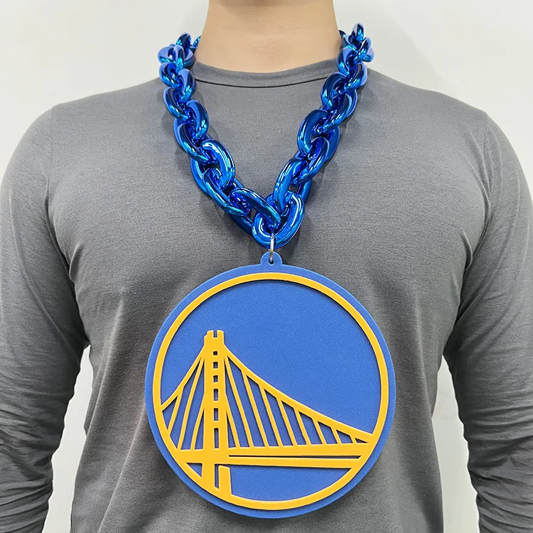 Custom Basketball Necklace Stacked 3d Eva Foam Big Logo Fan Touchdown ...