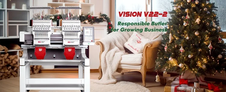 Bai 2 Heads Industrial 15 Needles Computer 400*500mm Flat Embroidery ...