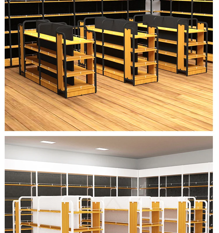 Supermarket Basket Shelving Display Rack Metal Wall Shelf For Retail ...