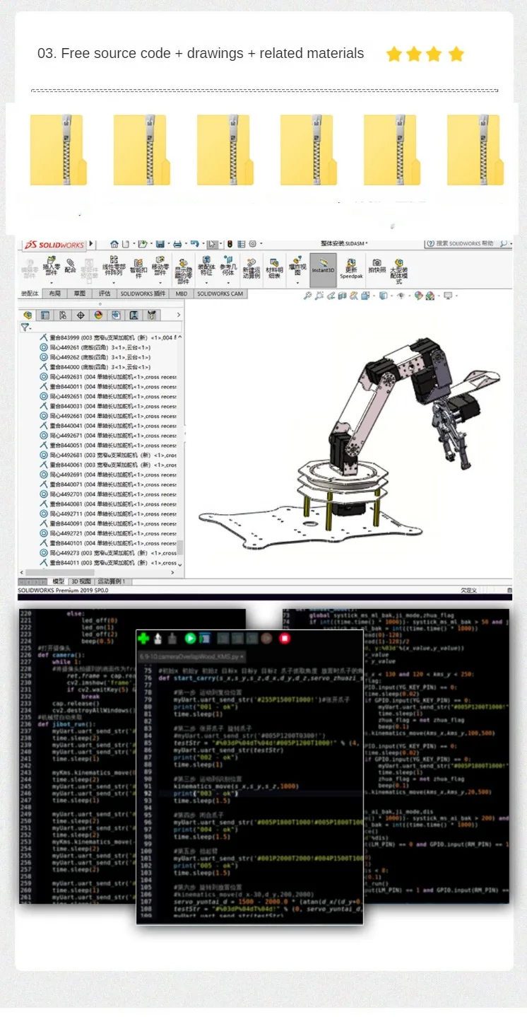 Raspberry Pi Robot Arm Kit with AI Vision Recognition Intelligent Python Programming & ROS ...