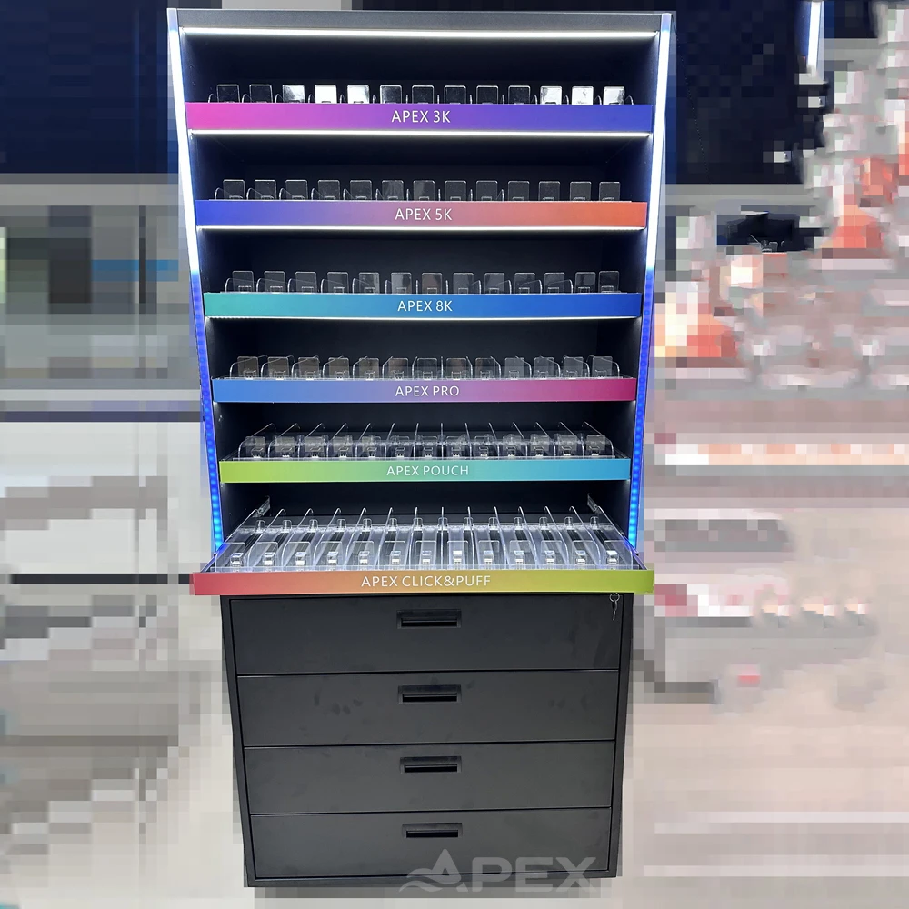 APEX Lockable Smoke Shop Display Stand Floor Standing Metal Smoke ...