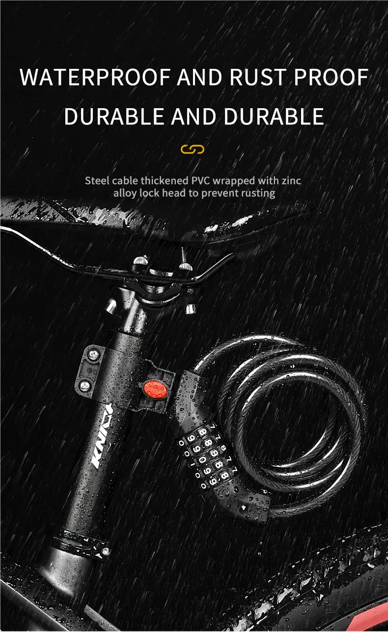 5 Digit Riding Equipment Combination Cable Bicycle Lock Anti Theft Anti ...