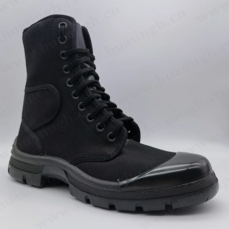Zh,Factory Price Strong Grip Rubber Outsole Black Hiking Boots Middle ...