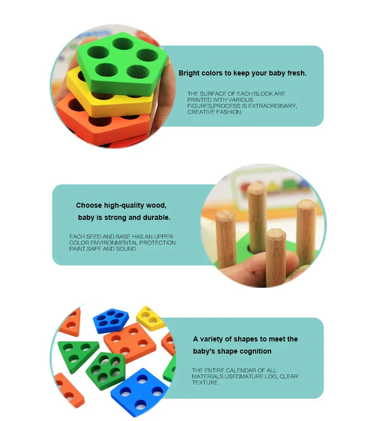 Children Montessori Early Education Cognitive Building Blocks Pairing ...