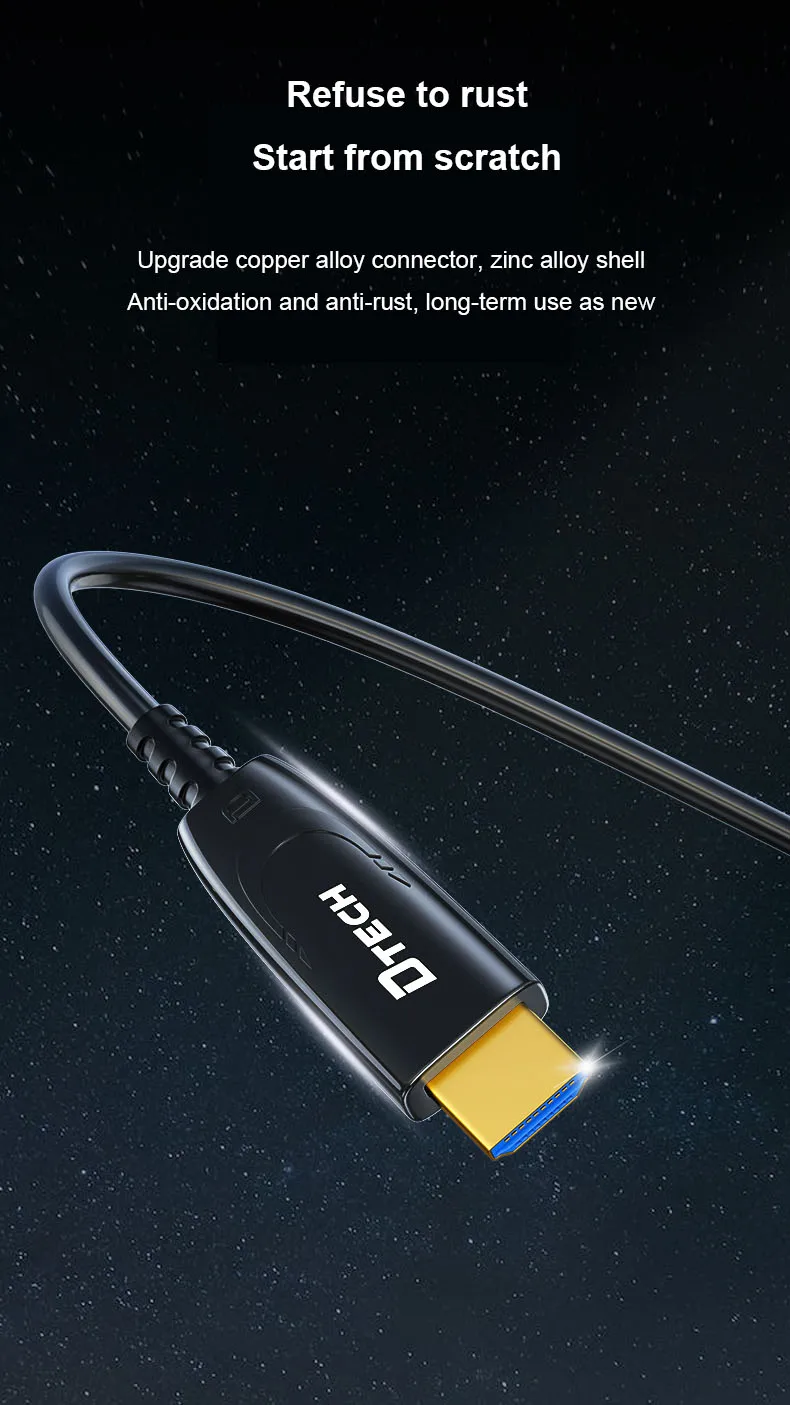 DTECH HDMI 2.1 Fiber Optic Cable - 8k@60hz - 20m Length