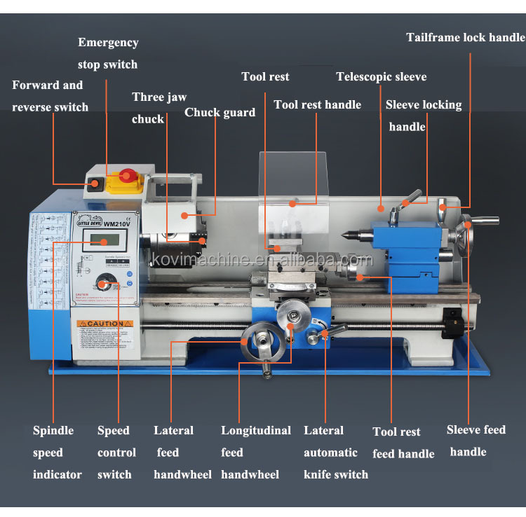 Small Precision CNC System Metal 600mm Manual Bench Lathe Machine From ...