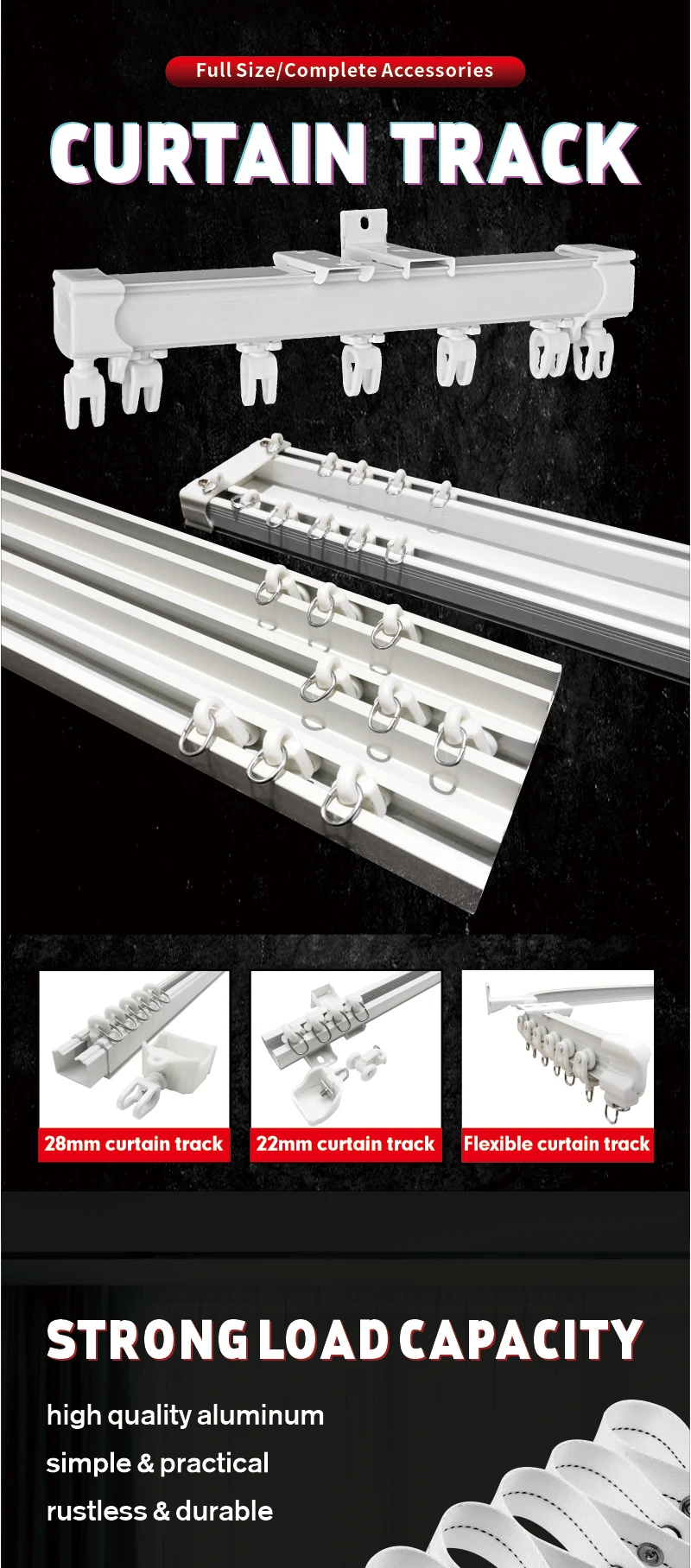 Jieying Ceiling Double Curtain Track Pvc Double Curtain Rod Ceiling ...