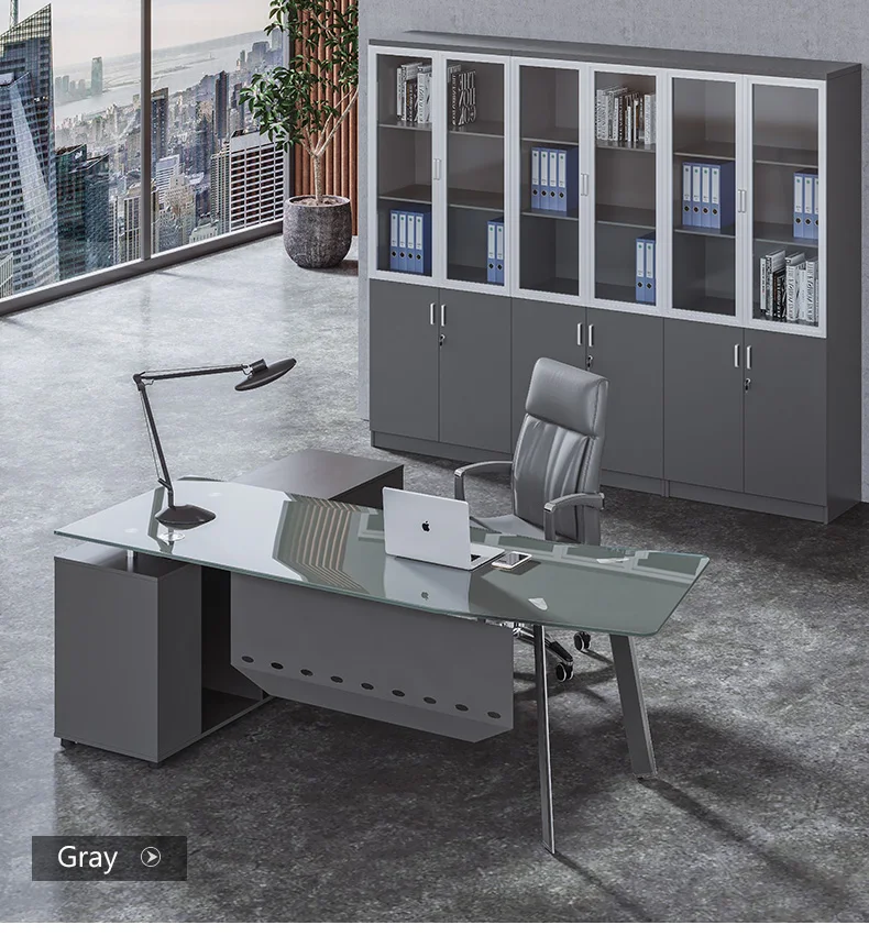 Modern Glass Top Office Table Design Executive Desk Office Furniture ...