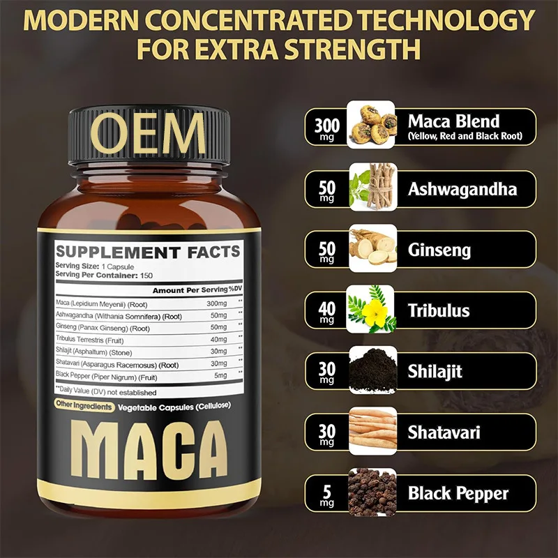 Maca Capsules - Natural Energy Supplement for Men & Women