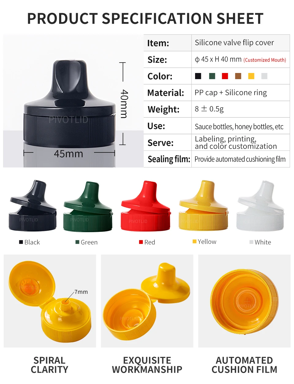 43/400 Nozzle Cover Lids - Durable Plastic Bottle Caps