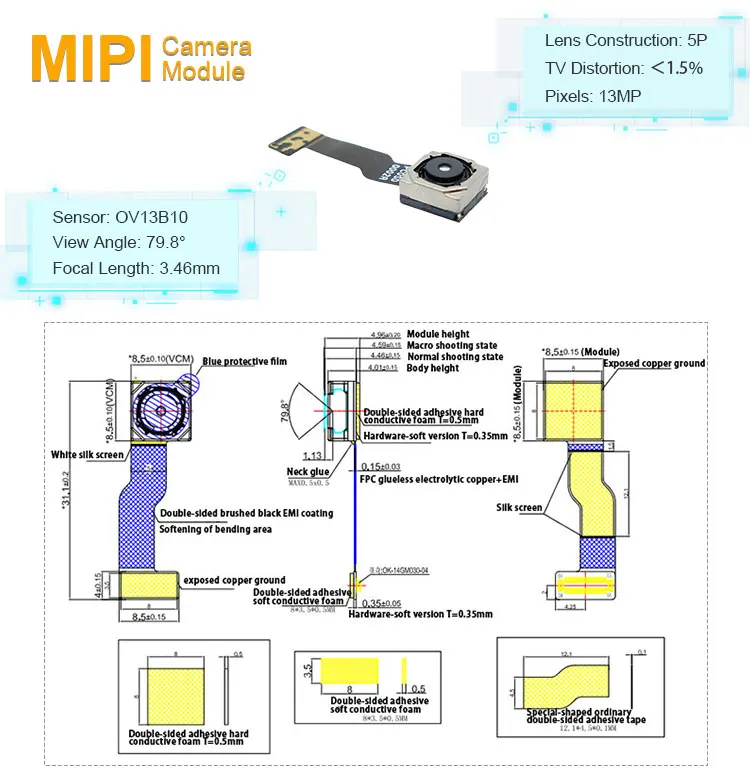Support OEM 13MP OV13B10 Sensor - MIPI AF FF Camera Module
