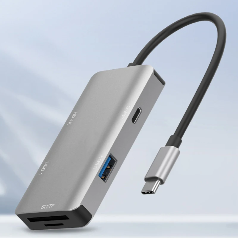 6 In1 Multiport Type-c Hub With 4k Hd/usb3.0/hub/card Reader/pd Dock ...