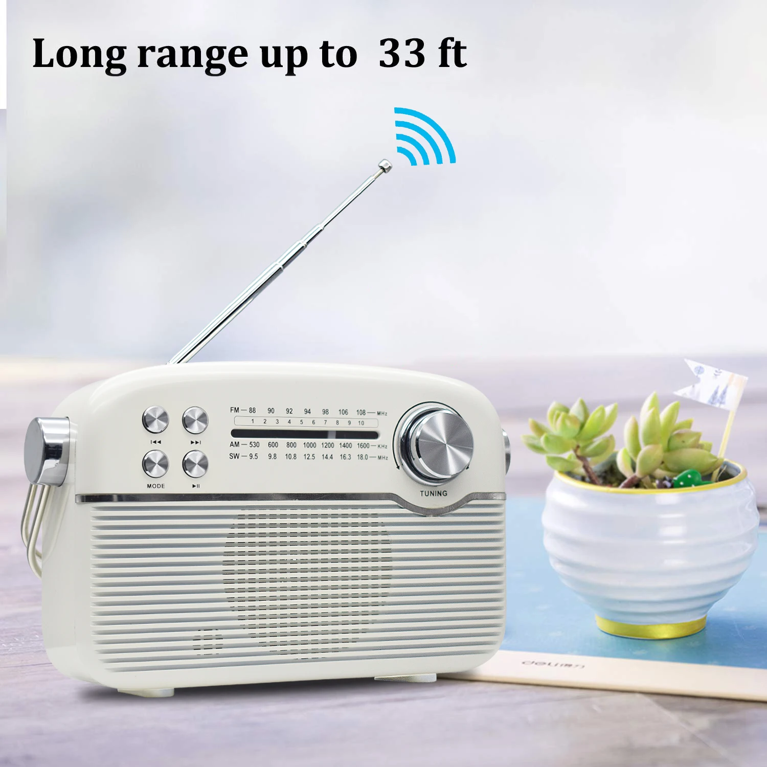 Retro Portable Radio - Multi Band, Flashlight, & Speaker