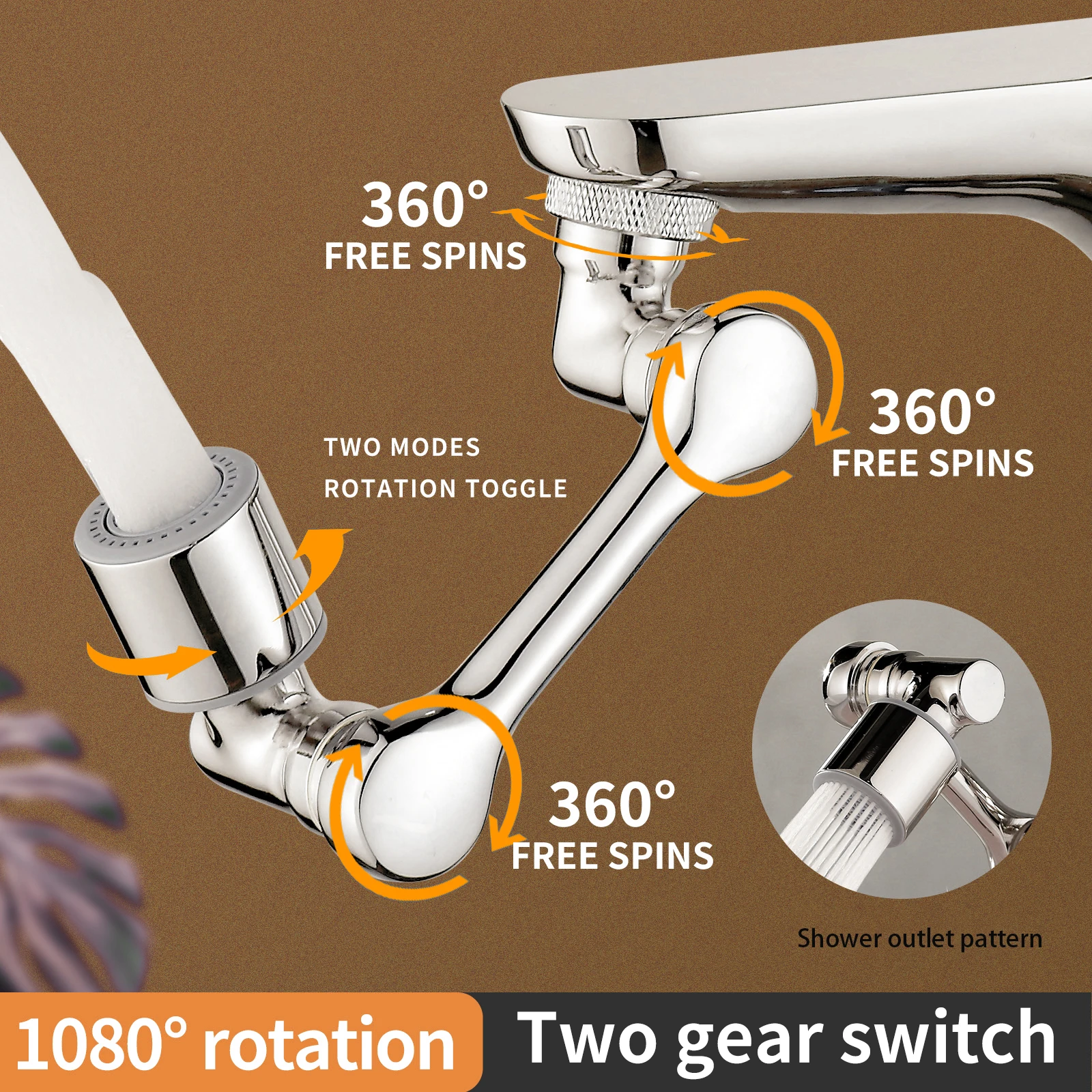 Mechanical Arm Bubbler Universal Extension Water Nozzle Anti-splash ...