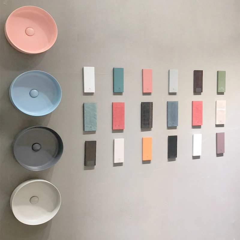 Vessel Partition Sink Circular Wash Basin Flower Vase Lavatory Ce ...