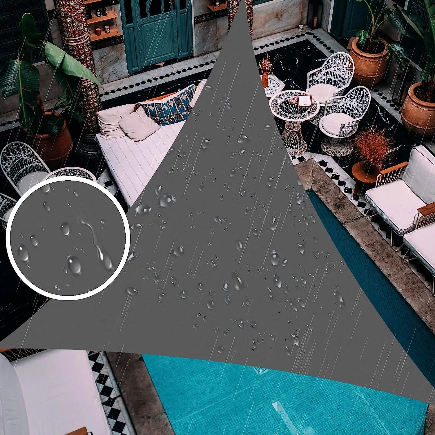 Waterproof Sun Shade Sail-beige Rectangle Uv Block Durable Awning Canopy Outdoor Garden Backyard ...