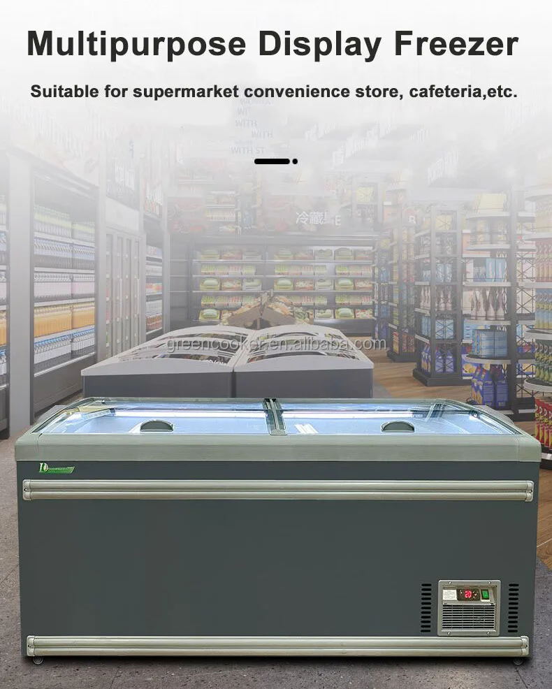 Sliding Door Glass Top Display Freezer Horizontal Deep Freezer Price ...