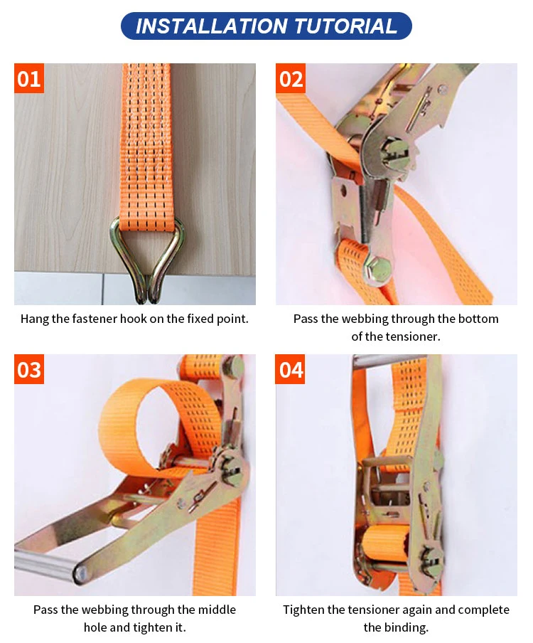 Wholesale Polypropylene Ratchet Tie down Strap for Cargo Control
