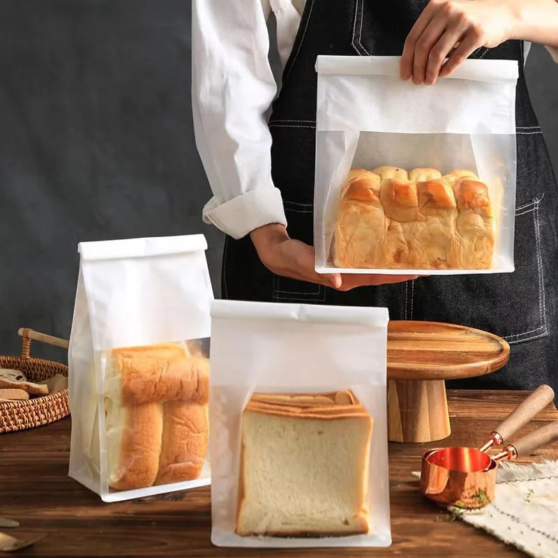 Custom Bakery Paper Packaging Bag Bread Loaf Bagel Toast Brown Bakery ...